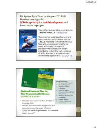 NSM-NCD2013 Keynote Address - Multi-Sectoral Approach(MSA) to Prevent ...