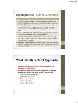 NSM-NCD2013 Keynote Address - Multi-Sectoral Approach(MSA) to Prevent ...