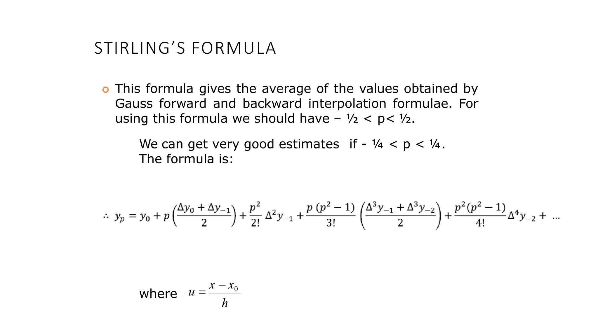 stirling method maths | PPTX