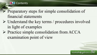 NSMSH Lecture ACCA F3 FA Consolidation of Financial Statementsdated ...