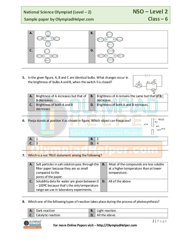 Nso level-2-sample-paper-class-6