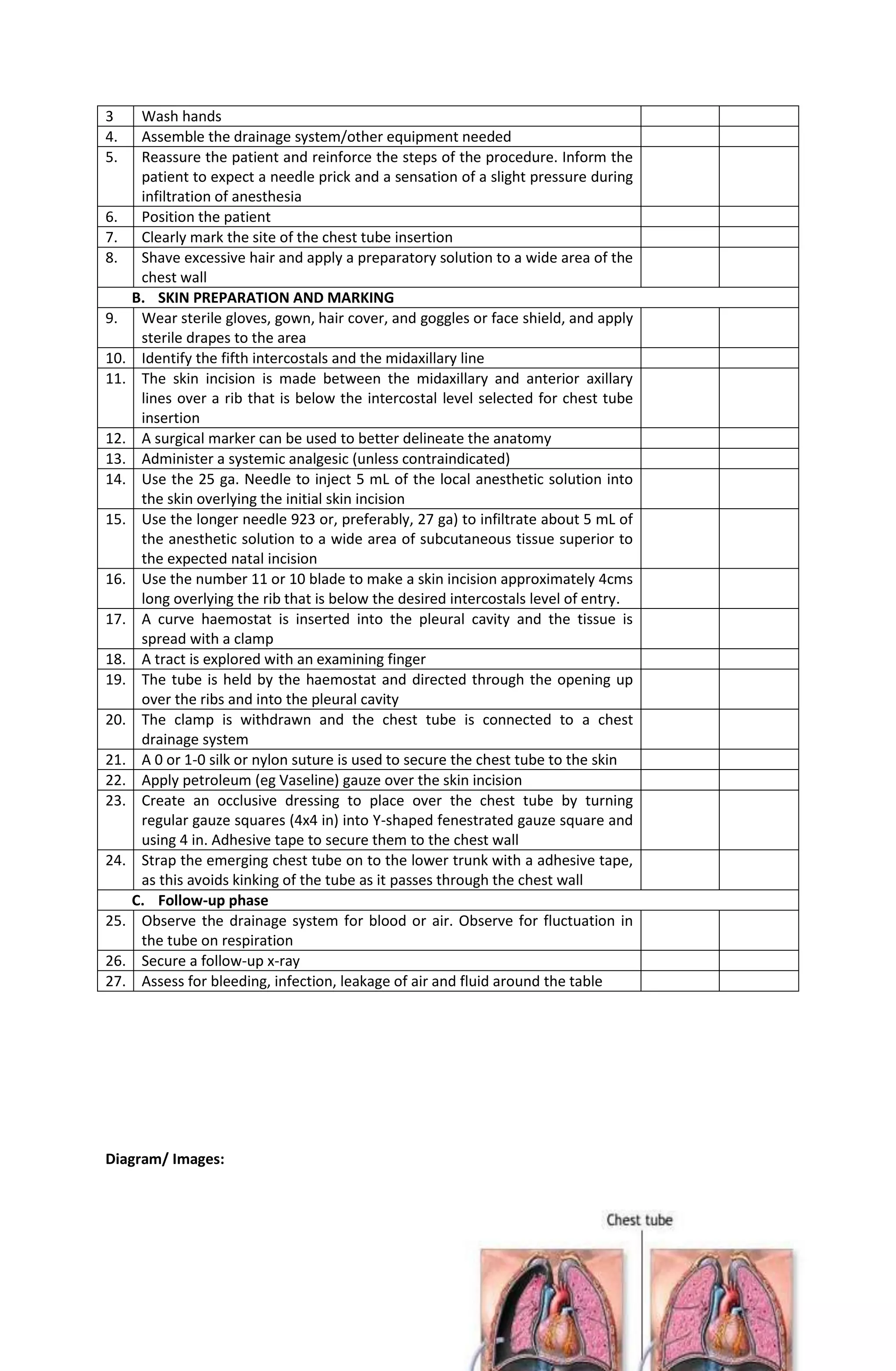 chest tube thoracostomy | DOCX