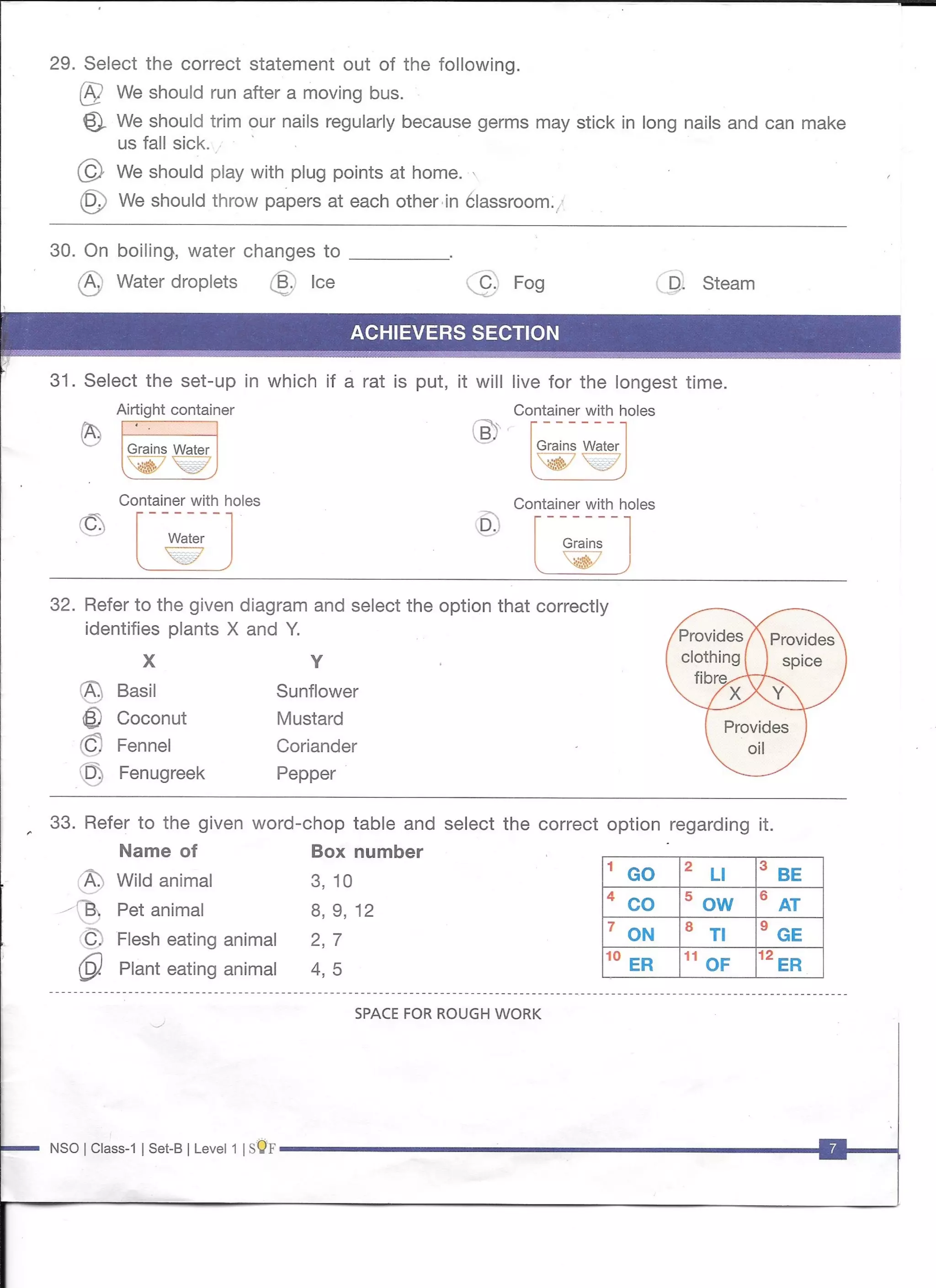 NSO Class 1 Question Paper Set B 2017 | PDF