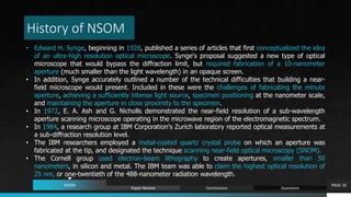 Near Field Scattering Optical Microscopy (NSOM) | PPTX