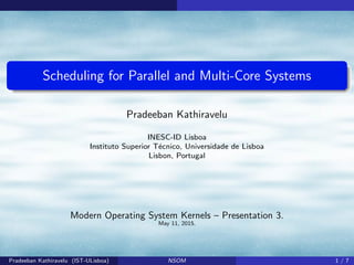 Scheduling for Parallel and Multi-Core Systems | PDF