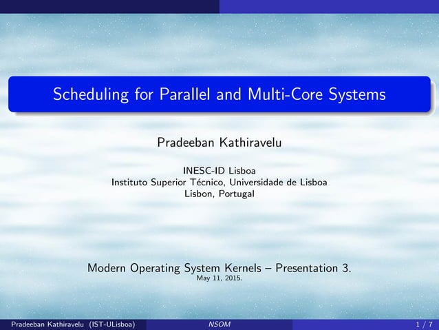 Scheduling for Parallel and Multi-Core Systems | PDF