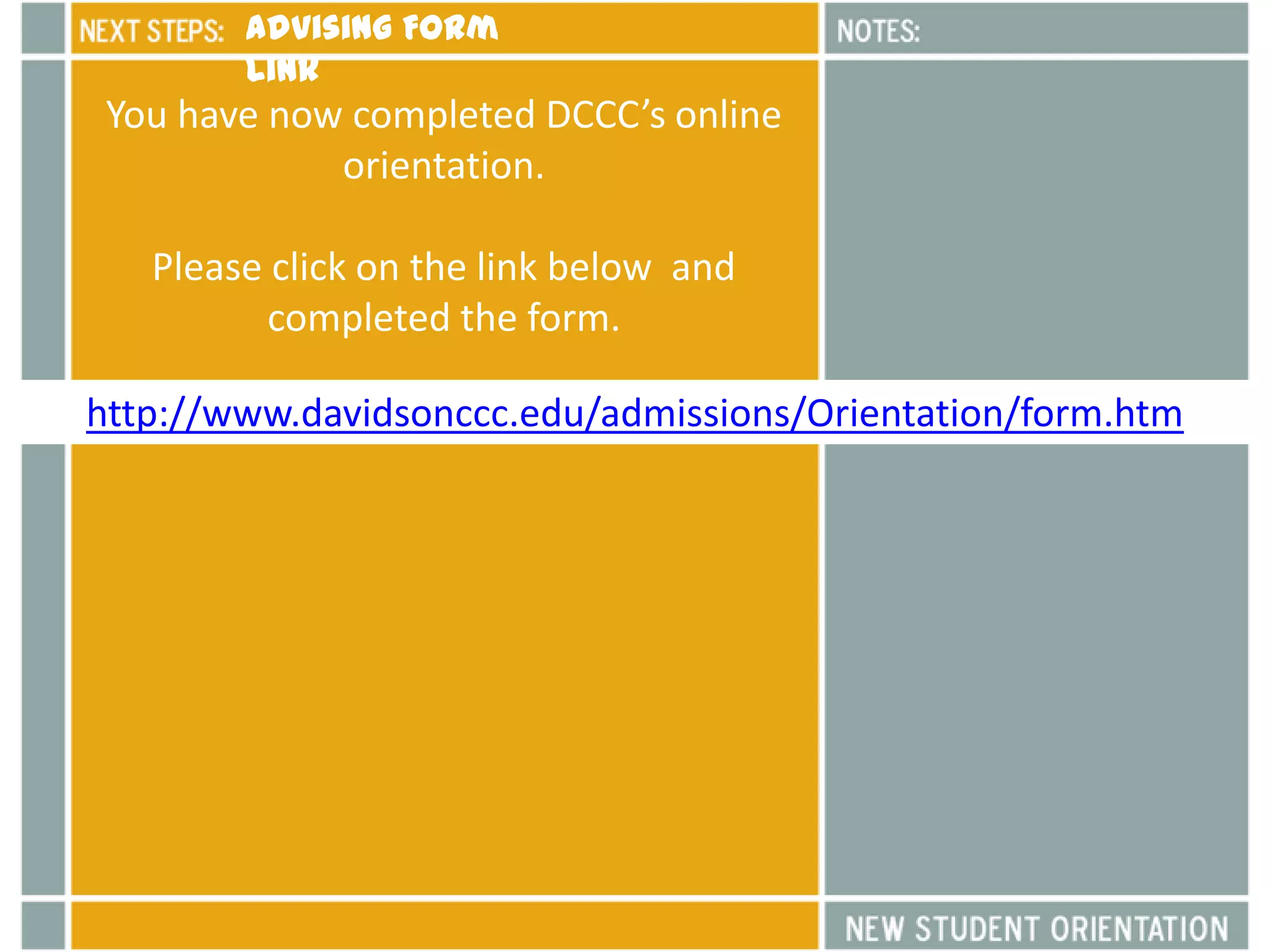 New Student Orientation - Online Presentation | PPTX