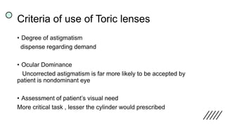 Soft Toric contact lens fitting (NSO).pptx | Eye and Vision Conditions ...