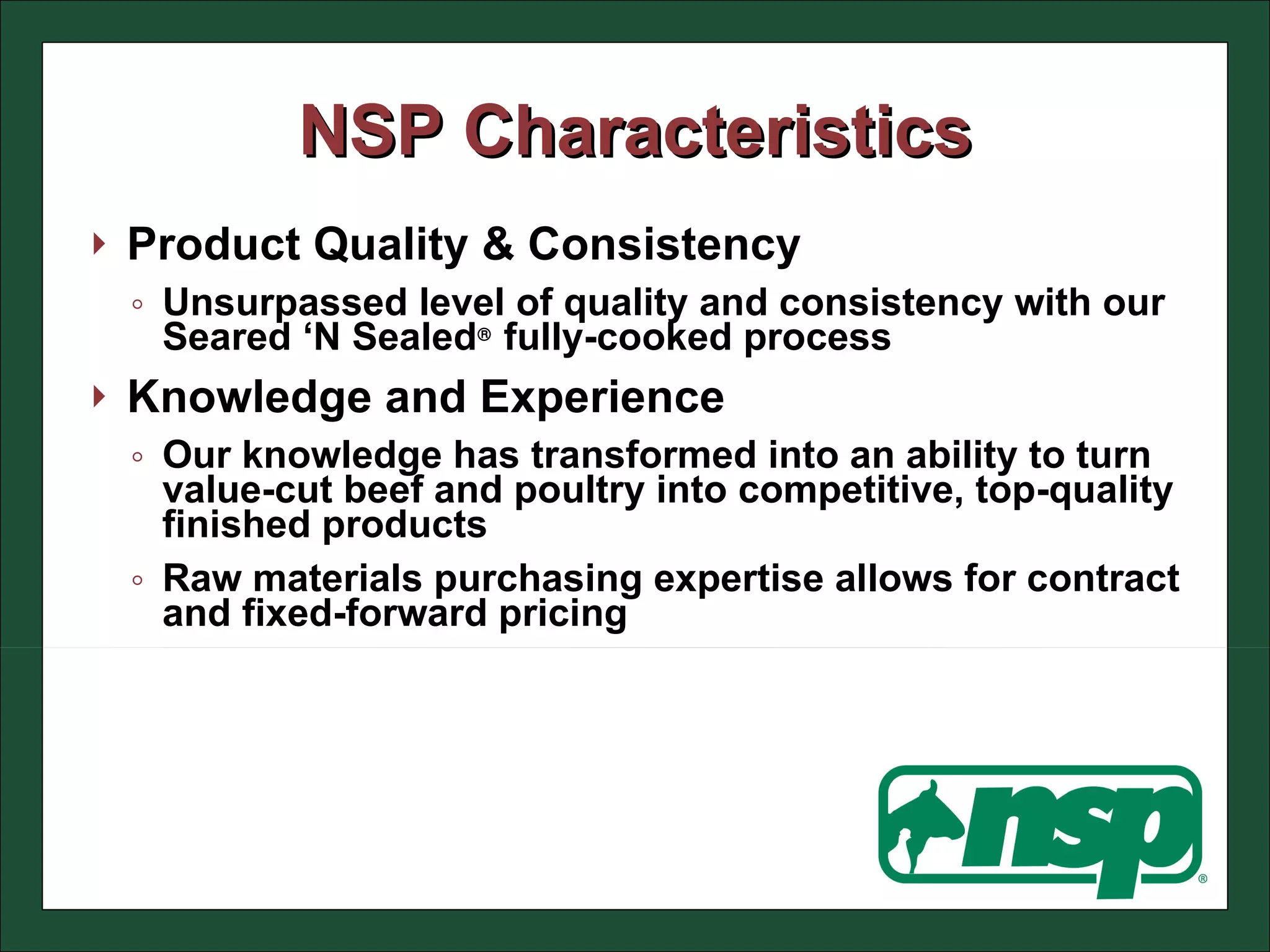 Nsp Company Profile And Capbilities Presentation | PPT | Food Industry | Industries