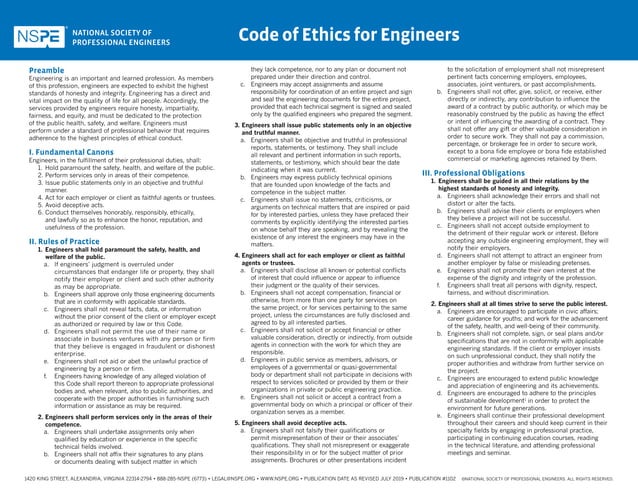 NSPE Code of Ethics for Engineers.pdf | Civil Engineering Industry ...