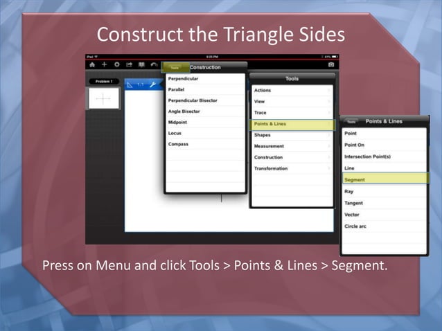 Nspire iPad App--Tutorial--Constructing an Isosceles Triangle | PPTX
