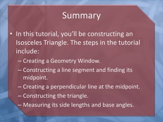Nspire iPad App--Tutorial--Constructing an Isosceles Triangle | PPTX