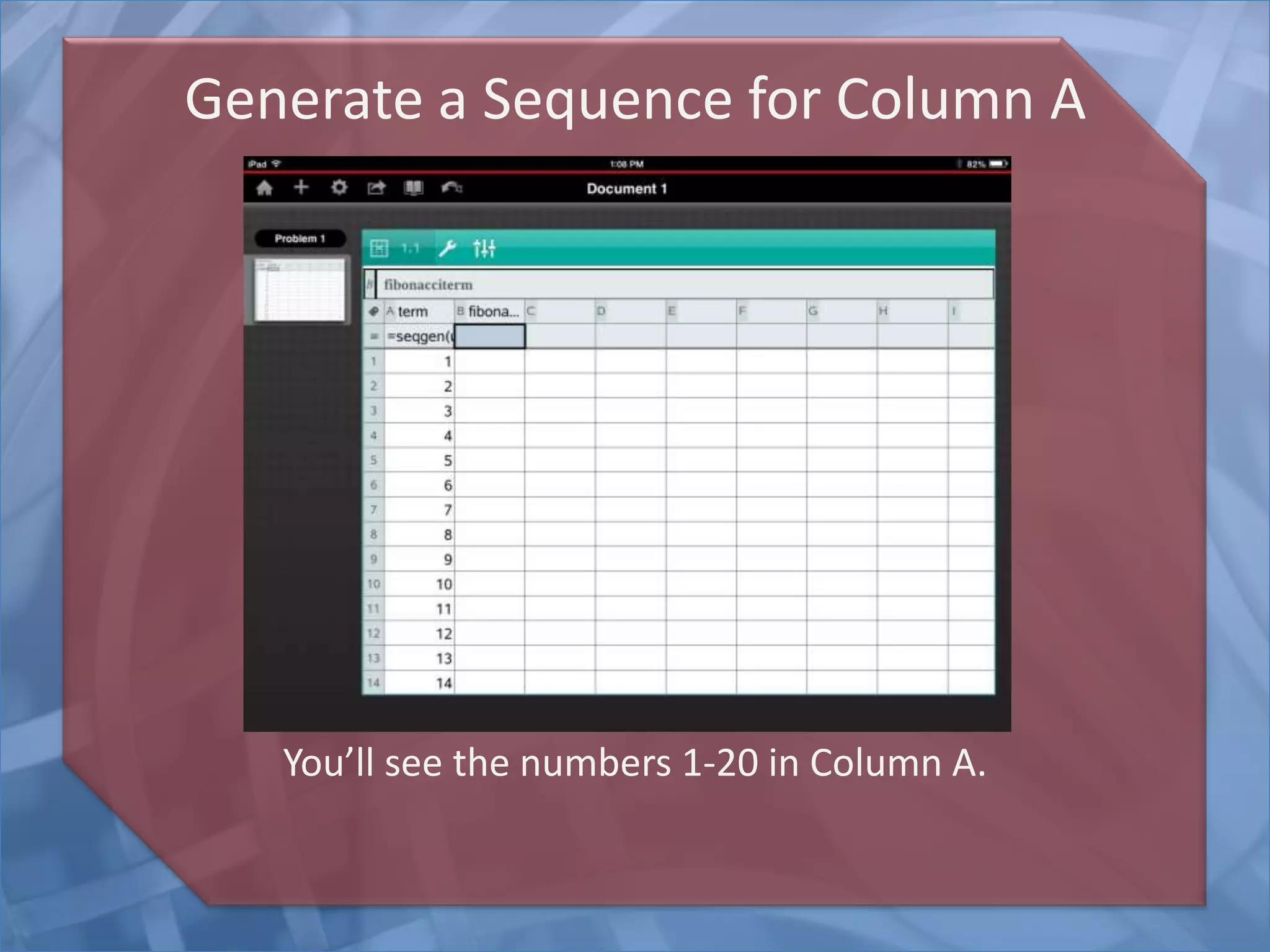 Nspire--iPad App--Fibonacci Sequence | PPT