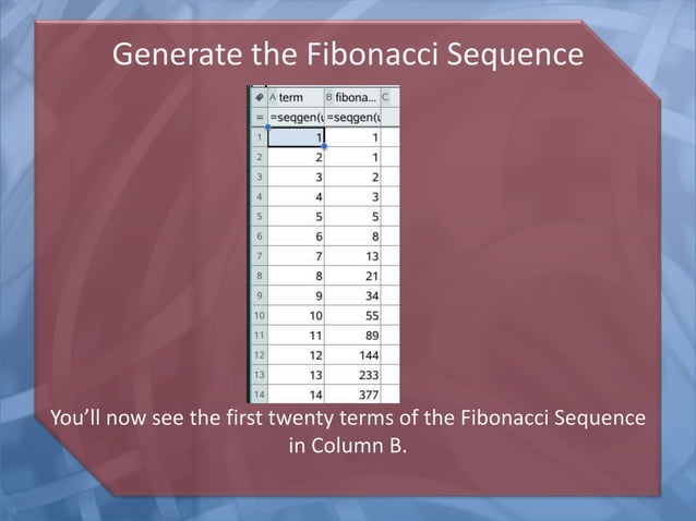 Nspire--iPad App--Fibonacci Sequence | PPT