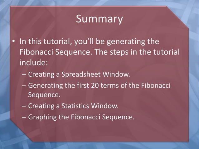 Nspire--iPad App--Fibonacci Sequence | PPT