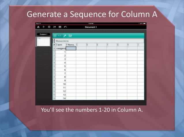 Nspire--iPad App--Fibonacci Sequence | PPT
