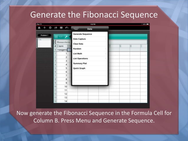 Nspire--iPad App--Fibonacci Sequence | PPT