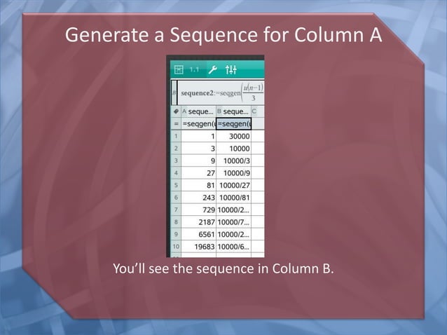 Nspire--iPad App--Geometric Sequences | PPT
