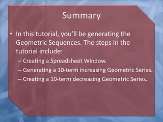 Nspire--iPad App--Geometric Sequences | PPTX