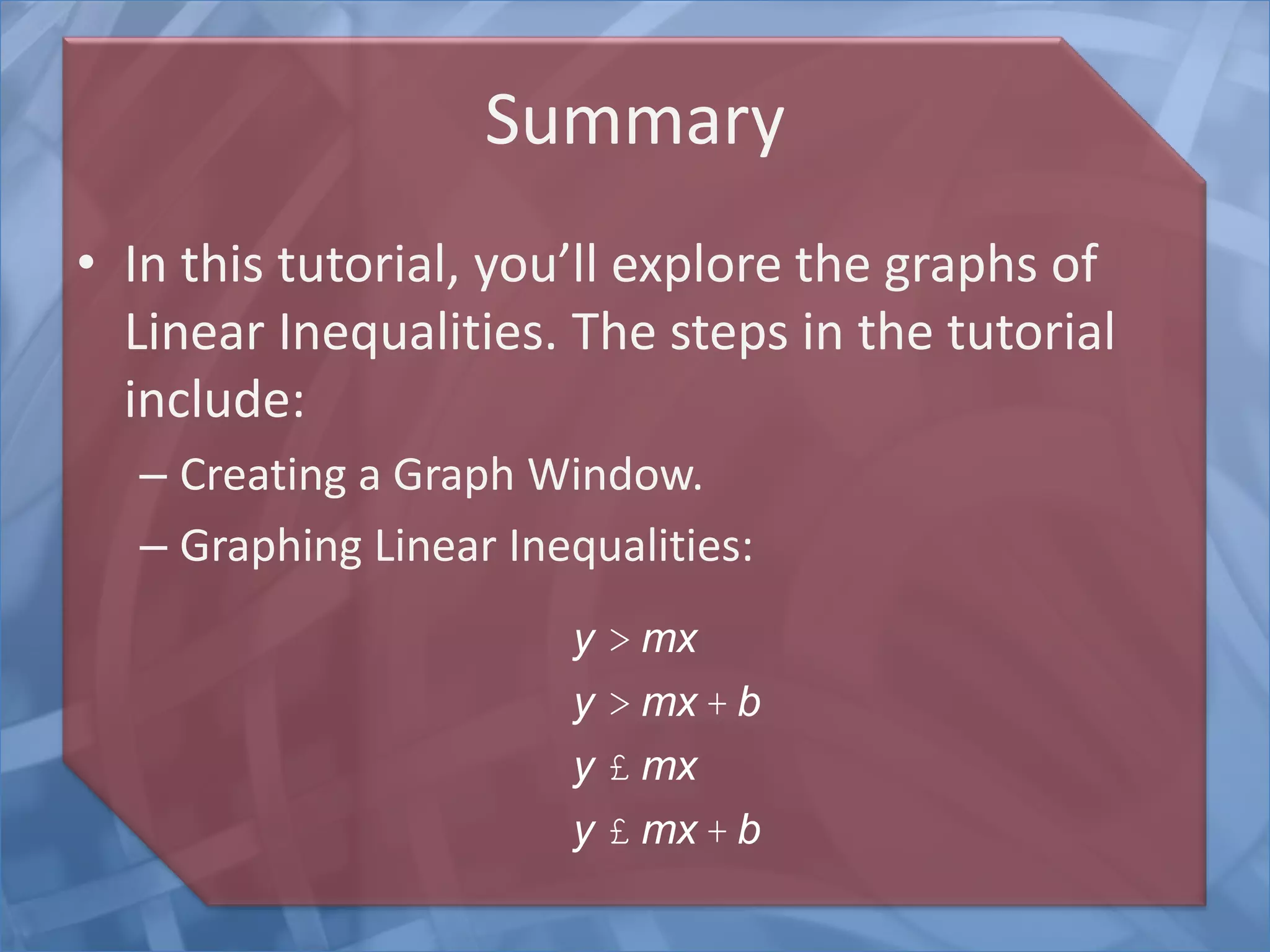 Nspire--iPadAppTutorial--Graphs of Linear Inequalities | PPTX ...