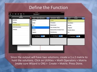 Nspire--iPadAppTutorial--Quadratic Formula Template | PPTX | Physics | Science