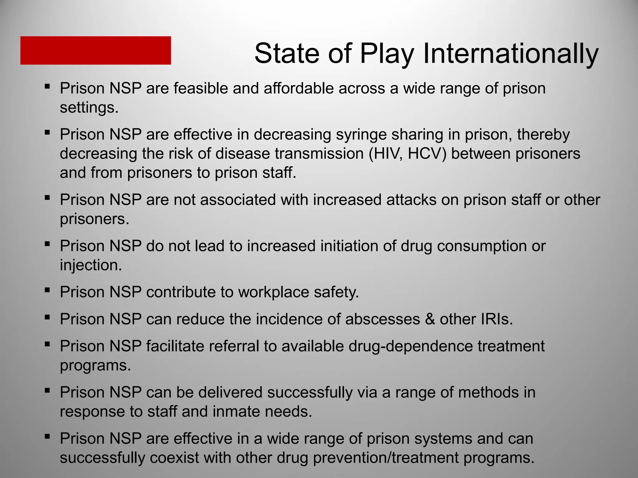 NSP in Prisons:a brief overview… | PPT