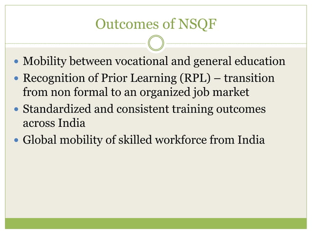 National Skill Qualification Framework | PPTX