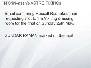 N Srinivasan’s ASTRO FIXINGs | PPT