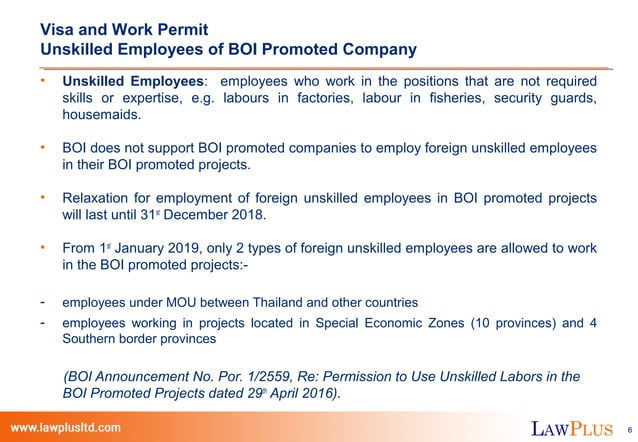 Visa and Work Permit for Employees of BOI Promoted Company | PPT ...