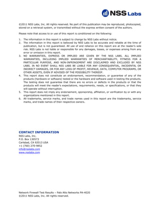 Nss labs-report-Palo_Alto_Networks-2011 | PDF | Computer Networking | Computing
