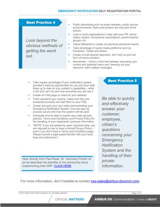 Self Registration Portal for Emergency Notification Systems | PDF