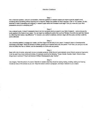 Nss attention grabber worksheet | PDF