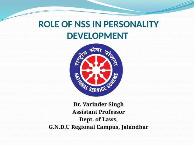 Role of NSS Activities in Personality Development | PPTX