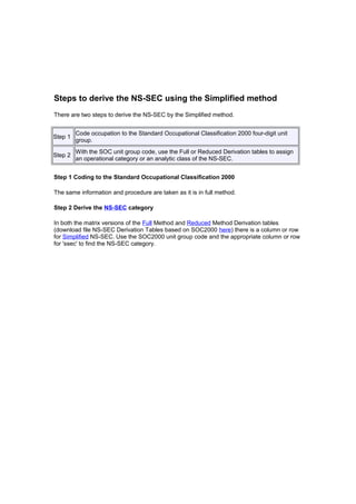 Nssecdetails (1) | PDF