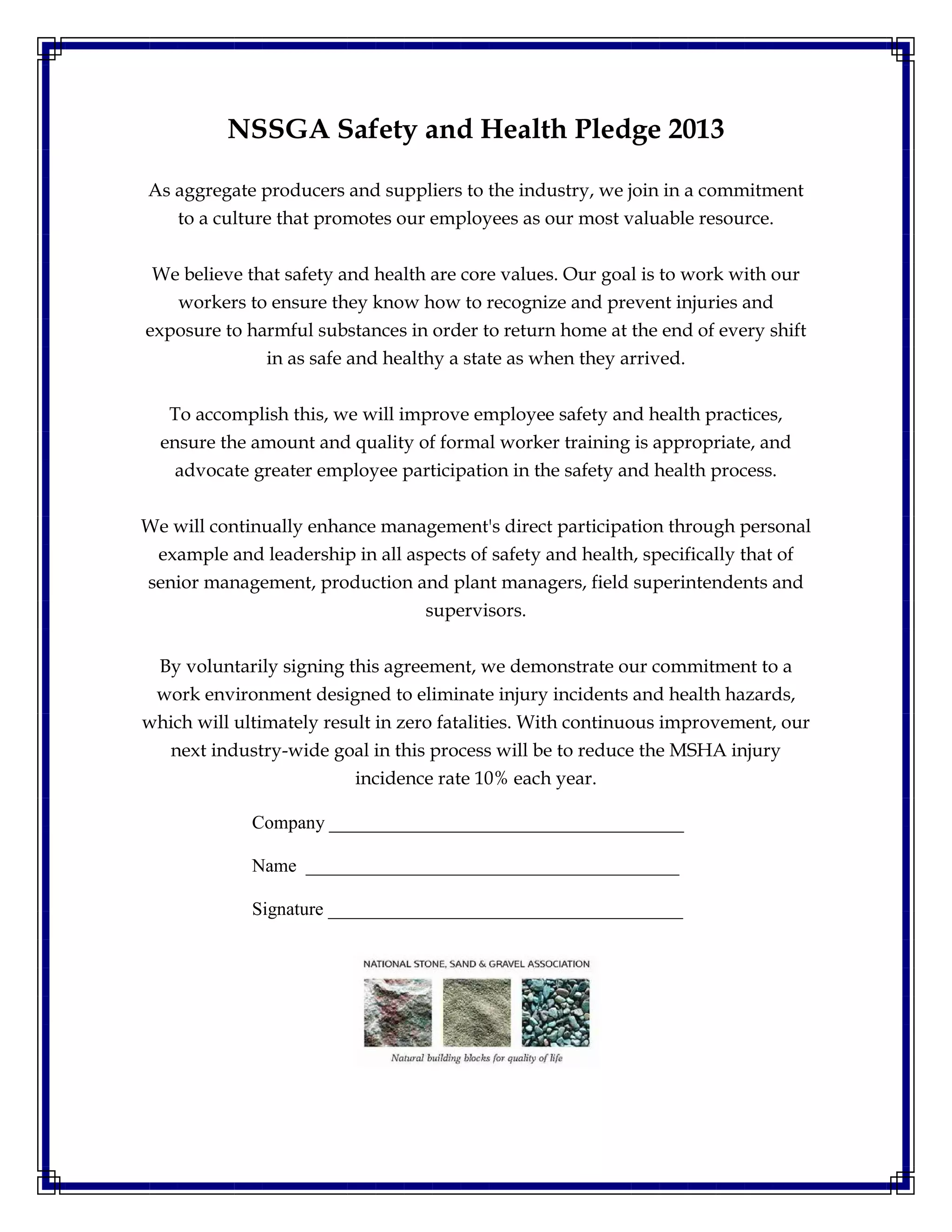 Nssga safety pledge_2013 | PDF