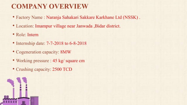 Cogeneration in NSSK Sugar Factory Bidar | PPTX | Power and Energy ...