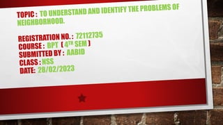 Neighborhood Problems | PPTX