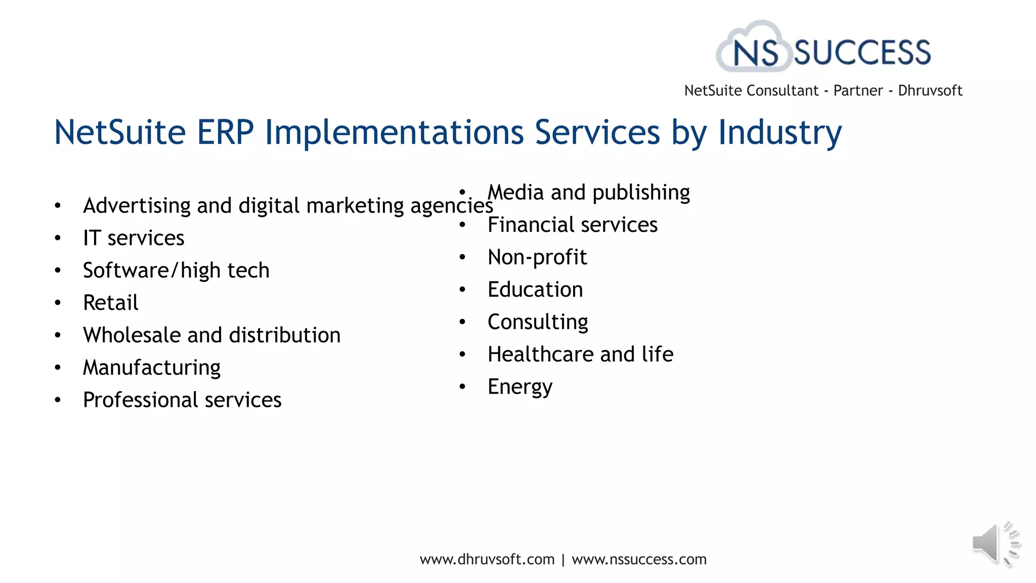 Nssuccess: NetSuite ERP Solution Partners India & USA | PPT