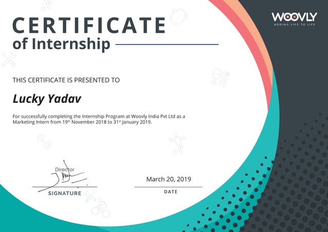 Internship Certificate by Woovly pvt Ltd | PDF
