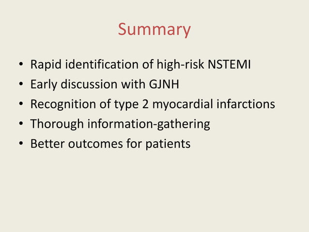 Nstemi clinical scenarios | PPTX | Heart and Cardiovascular Diseases ...