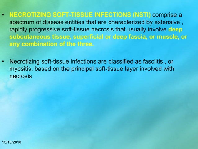 NECROTISING SOFT TISSUE INFECTION- Dr. Kiran Kumar G. | PPTX ...