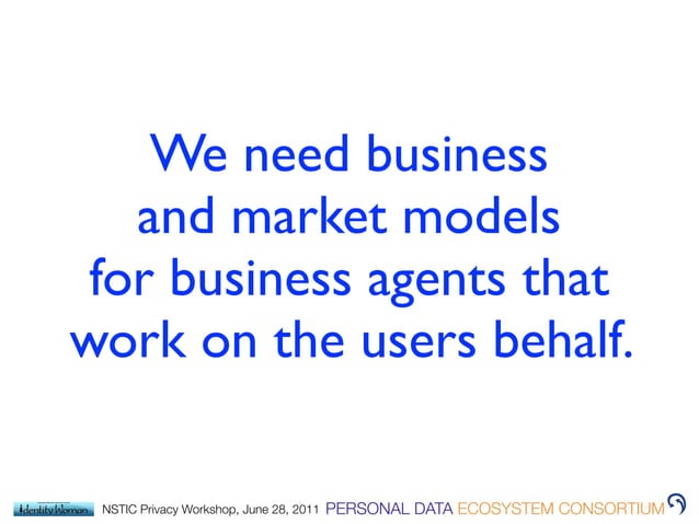 Personal Data Ecosystem - NSTIC Privacy Workshop | PPT
