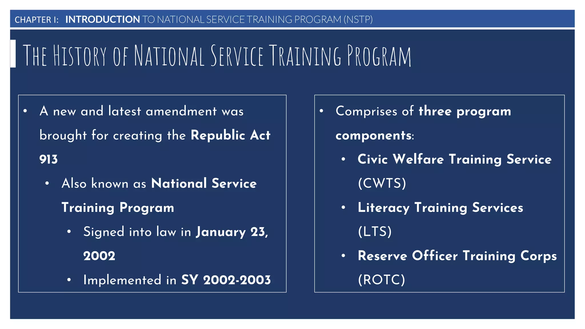 Introduction to NSTP | PPTX