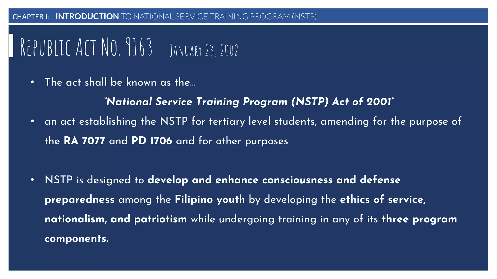 Introduction to NSTP | PPTX