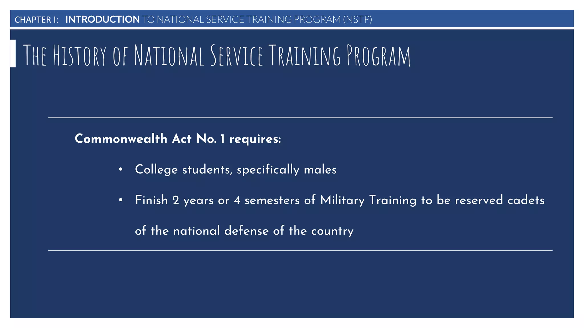 Introduction to NSTP | PPTX