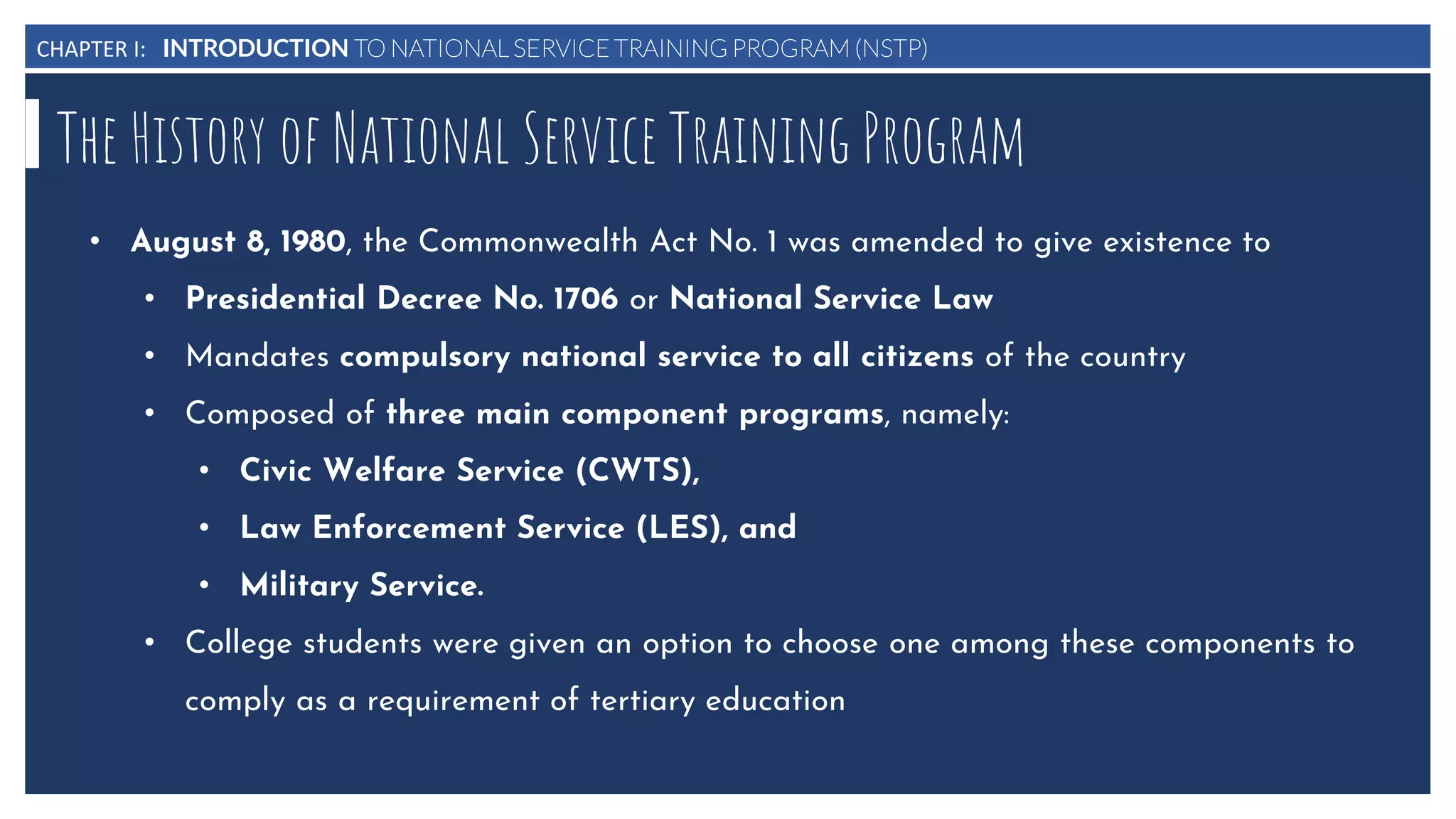 Introduction to NSTP | PPTX