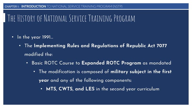 Introduction to NSTP