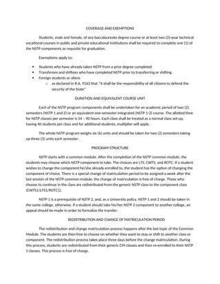 National service training program hand book | DOCX