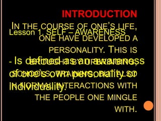 SELF-AWARENESS | PPT