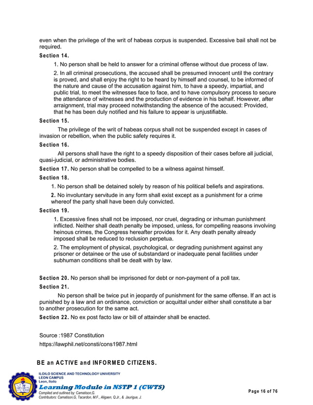 NSTP 1 Civic Welfare Training Service Module | PDF